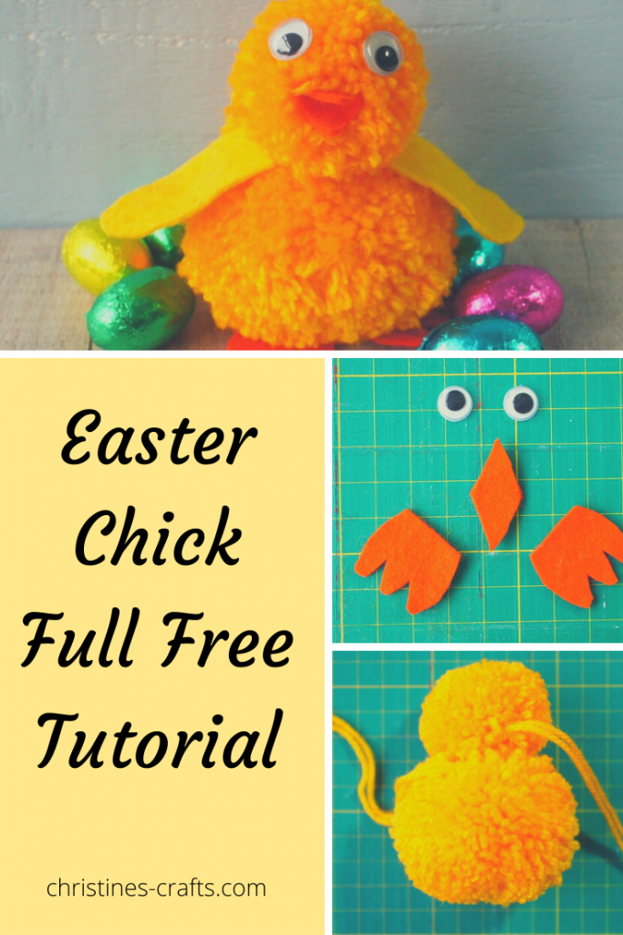 Easter Chick made from Pompoms - Christine's Crafts
